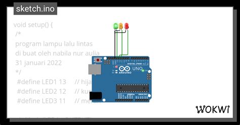 Projek Lampu Lalu Lintas Wokwi Esp32 Stm32 Arduino Simulator