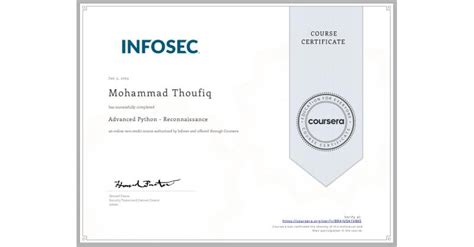completion certificate for advanced python reconnaissance mohammad