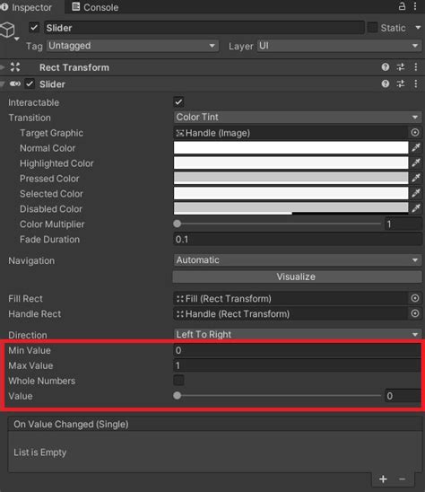 UnitySliderの使い方 スクリプト値取得onValueChangedHPバー色変更Wamutai Tech