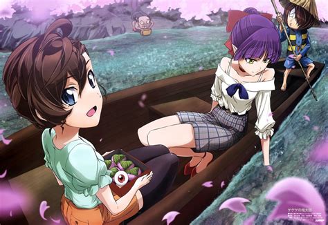 Nekomusume Nekomusume Inuyama Mana Kitarou And Medama Oyaji Gegege No Kitarou Drawn By