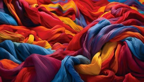 Multi Colored Textile Backgrounds Vibrant Colors Close Up Clothing