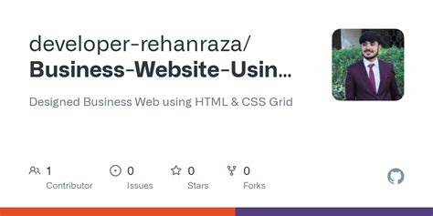GitHub Developer Rehanraza Business Website Using CSS Grid Designed