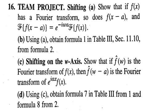 Solved 16 Team Project Shifting A Show That If Fx Has