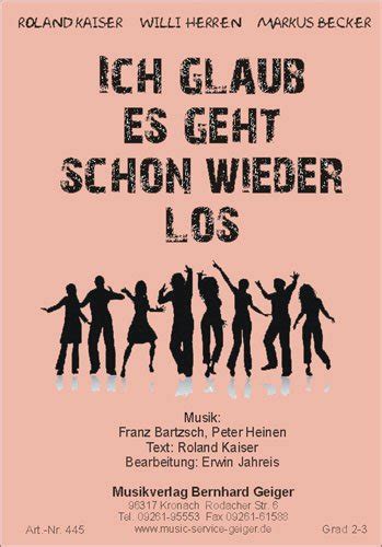 Ich Glaub Es Geht Schon Wieder Los 3690 € Noten Für Blasorche