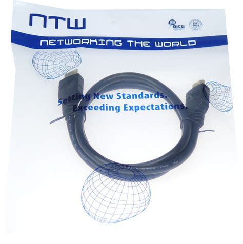 Ntw 3ft High Speed Hdmi Cable 28 Awg Wethernet High Definition Gold
