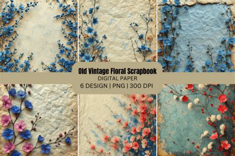 Valentine Old Vintage Floral Scrapbook Graphic By Gooboat · Creative