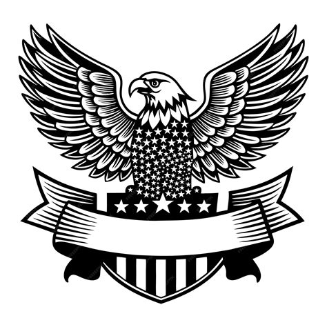 Premium Vector American Flag Painted Bald Eagle Vector Art Illustration