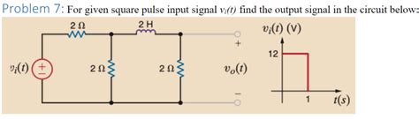 solved problem 7 for given square pulse input signal vi t