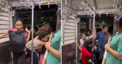 गिरते पड़ते ट्रेन के अंदर घुसी औरतें सीट पर बैठने के लिए मची होड़