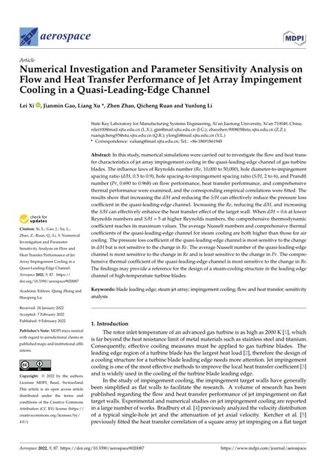Pdf Numerical Investigation And Parameter Sensitivity Analysis On Flow And Heat Transfer