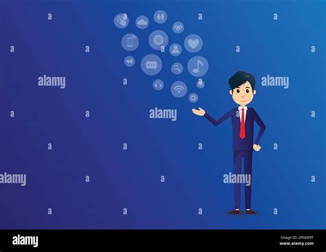 Businessman And Icon Technology Connecting Automation Communication