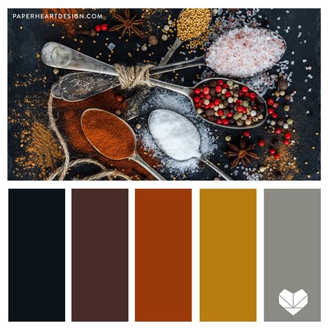 Color Palette Herbs Spices Earth Tones — Paper Heart Design