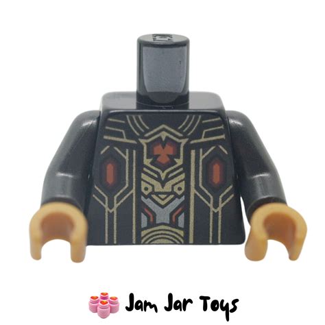 Lego Black Torso Gold Circuitry Dark Red Orange Symbol To79
