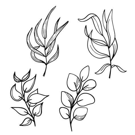 Premium Vector Vector Floral Set Leaves And Flowers Floral Illustration