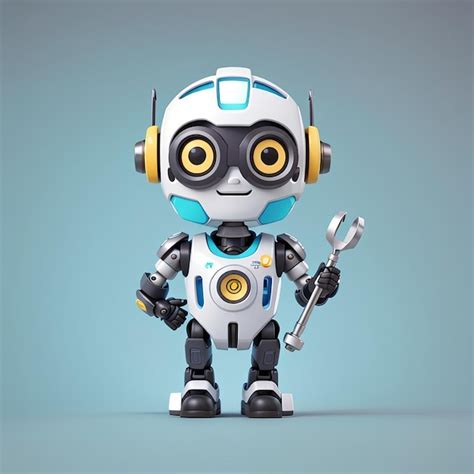 Premium Photo Cute Robot Vector Icon Illustration Techology Robot