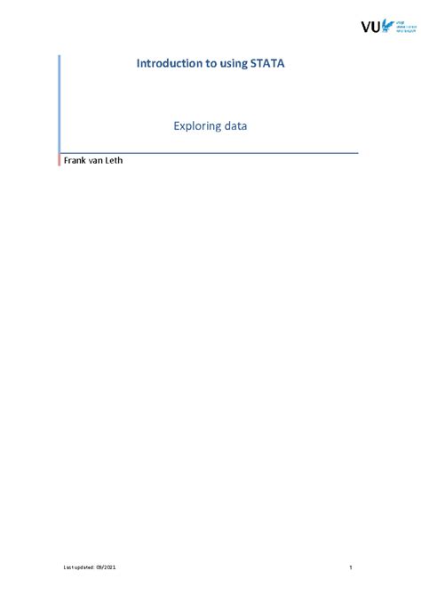 02 stata exploring data introduction to using stata exploring data