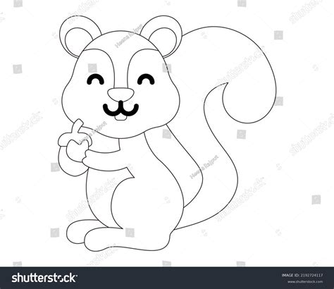 Hand Drawn Squirrel Doodle Style Sketch Stock Vector Royalty Free