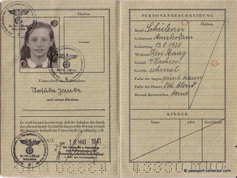 Passport 1941 Issued By Ss In Occupied Hague By Tom Topol