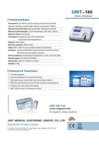 Urit 180 Urine Analyzer At ₹ 29500unit Automated Urine Analyzer In