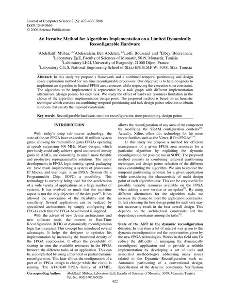Pdf An Iterative Method For Algorithms Implementation On A Limited