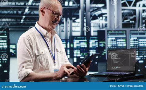 Employee Running Code In Data Center Stock Footage Video Of
