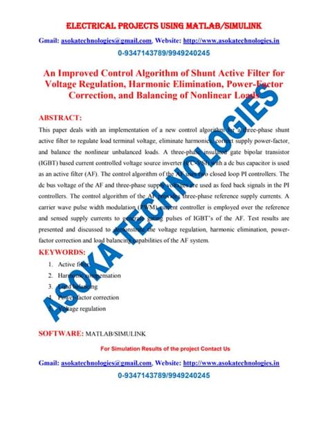 an improved control algorithm of shunt active filter for voltage