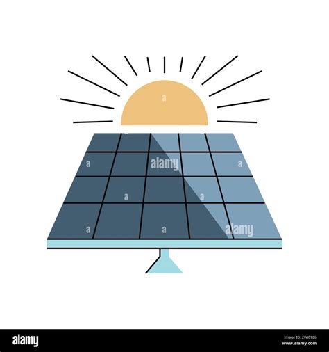 Solar Panel Color Line Icon Renewable Energy Sources Vector Isolated Element Editable Stroke