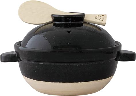 Amazon｜長谷製陶nagatani Seitou【正規品】 長谷園 かまどさん 土鍋 ご飯 2合炊き 直火専用 日本製 しゃもじ