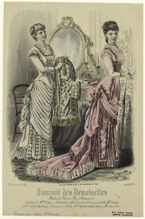 Women in Dresses, Paris, France, 1881 - Victorian Fashion