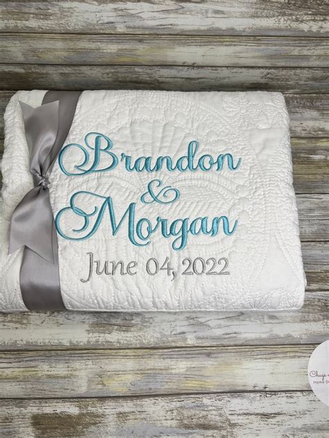 Personalized Wedding Quilt Monogrammed Wedding T Anniversary