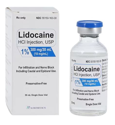 Lidocaine Hcl Injection 1 Preservative Free Sdv 30mlvl Medex Supply