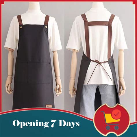 Waterproof Kitchen Apron Chef Bbq Cooking Baking Apron With Big Pocket