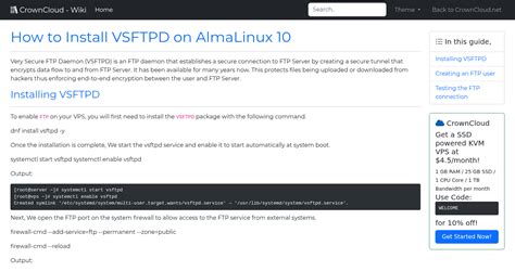 Crowncloud Wiki How Install Vsftpd On Almalinux 10