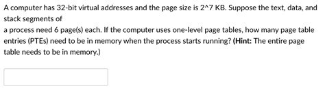 solved a computer has 32 bit virtual addresses and the page