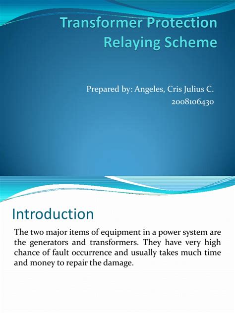 Transformer Protection Relaying Scheme Pdf Transformer Relay