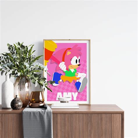 Amy Rose Classic Sonic The Hedgehog Poster Print Wall Art Gaming Geek