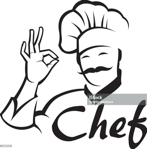 單色廚師設計向量圖形及更多上唇鬍鬚圖片 上唇鬍鬚 人 人手 Istock