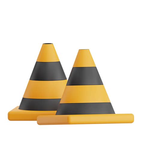 D Render Construction Cone Icon Illustration Isolated On Transparent Background PNG