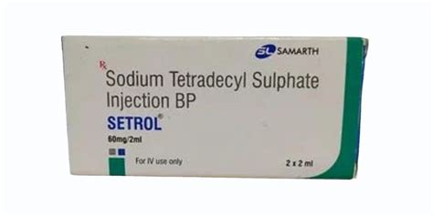 Setrol Sodium Tetradecyl Sulphate Injection Packaging Size 2x2 Ml