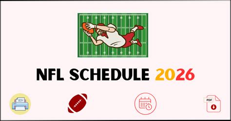 2026 Nfl Schedule Free Printable Pdf By Week And Team