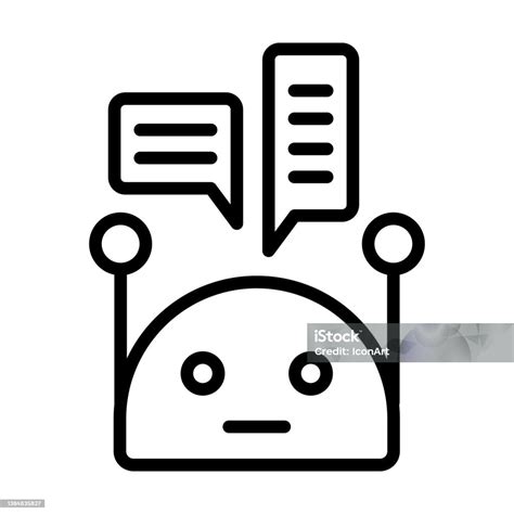 일반 컬렉션에서 채팅 봇 아이콘 흰색 배경에 격리 된 얇은 선형 챗 봇 봇 인공 윤곽 아이콘 라인 벡터 채팅 봇 사인 웹 및 모바일 기호 0명에 대한 스톡 벡터 아트 및