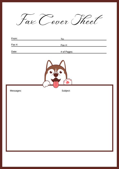 Printable Cute Fax Cover Sheet Template Pdf And Word