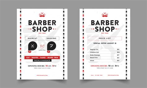Professional Modern Barber Shop Flyer Layout Editable Promotion Banner