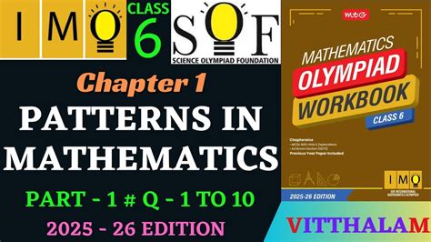 Class 6 Imo Sof Olympiad Ch 1 Patterns In Mathematics P 1 1 10 Mtg 2025