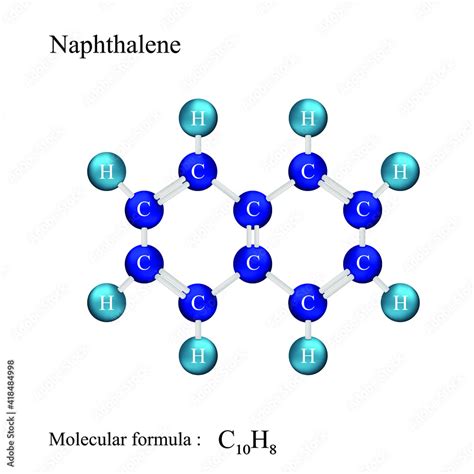 Lewis Structural Formula Of Naphthalene Molecular Formula Stock Vector