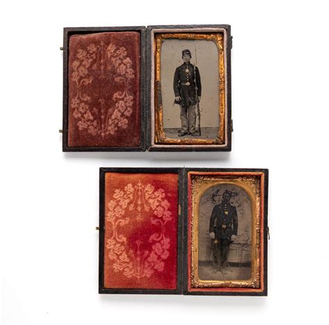 Lot Two Tintypes Of Civil War Images