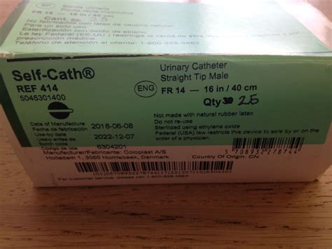 New Coloplast 414 Urinary Catheter Straight Tip Male 16in 40cm 25 Box