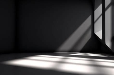 Premium Photo Black Wall And Smooth Floor With Beautiful Window