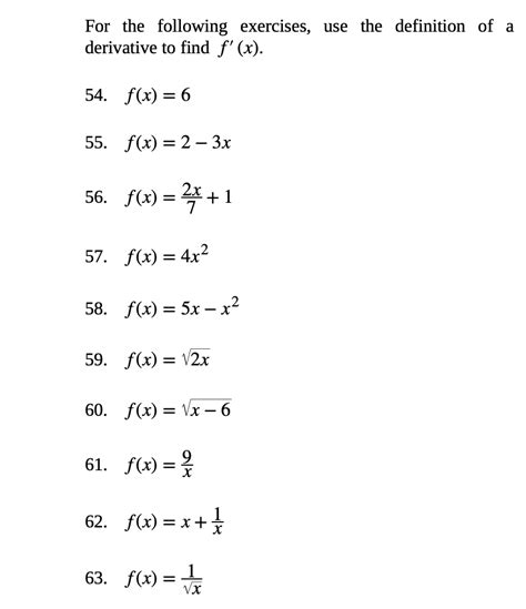 solved for the following exercises use the definition of