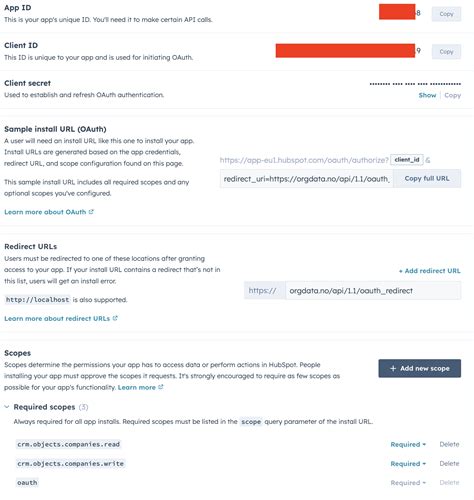 Oauth User Agent Flow Implementation With Hubspot Returns Error After